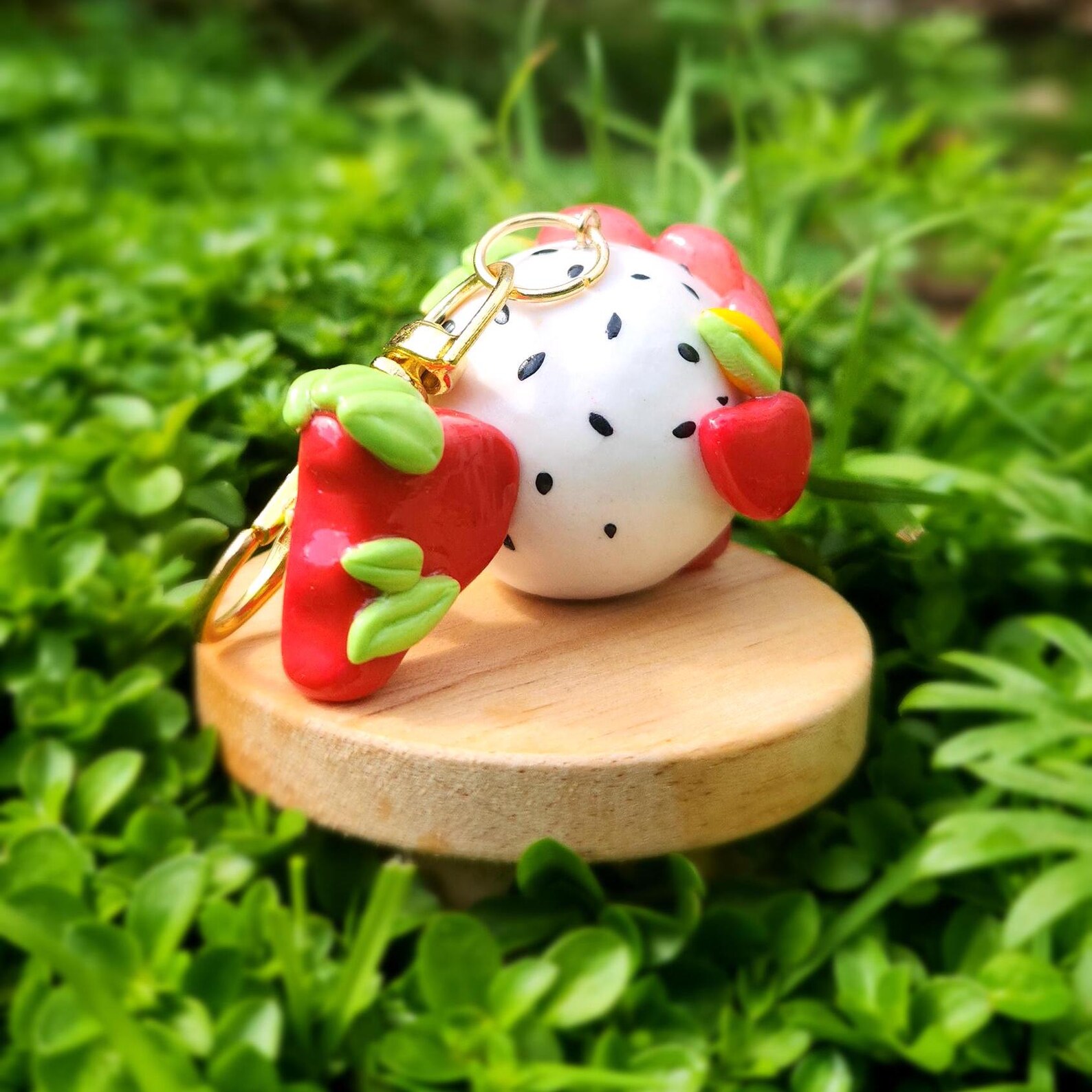 Dragon Fruit X Ranchu Goldfish & Blobfish Inspired Keychain | Handmade ...