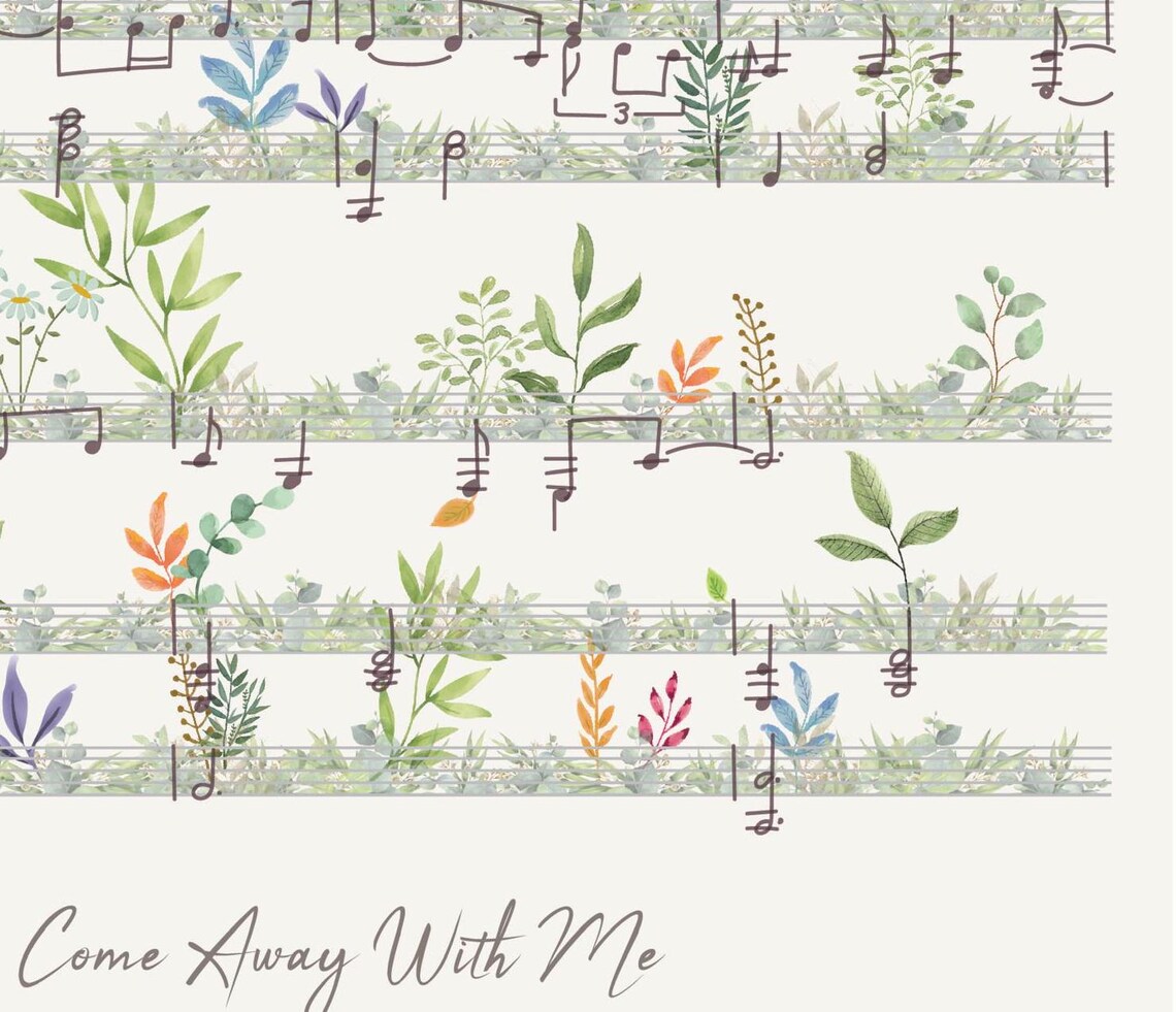 Custom Song Music Sheet Floral Print - Etsy