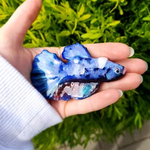 Custom Betta Fish Keychain, Hand-made Polymer Clay Figurine/charm ...