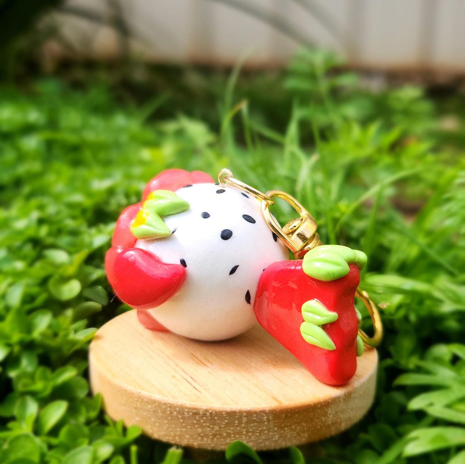 Dragon Fruit X Ranchu Goldfish & Blobfish Inspired Keychain | Handmade ...