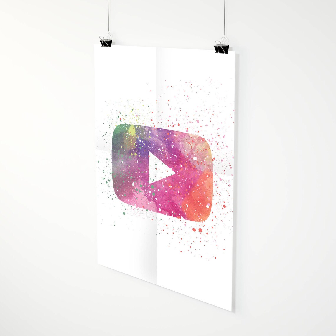 Youtube Inspired Poster Print Play Button Digital Download - Etsy