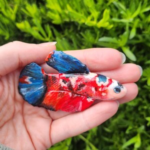 Custom Betta Fish Keychain, Hand-made Polymer Clay Figurine/charm ...