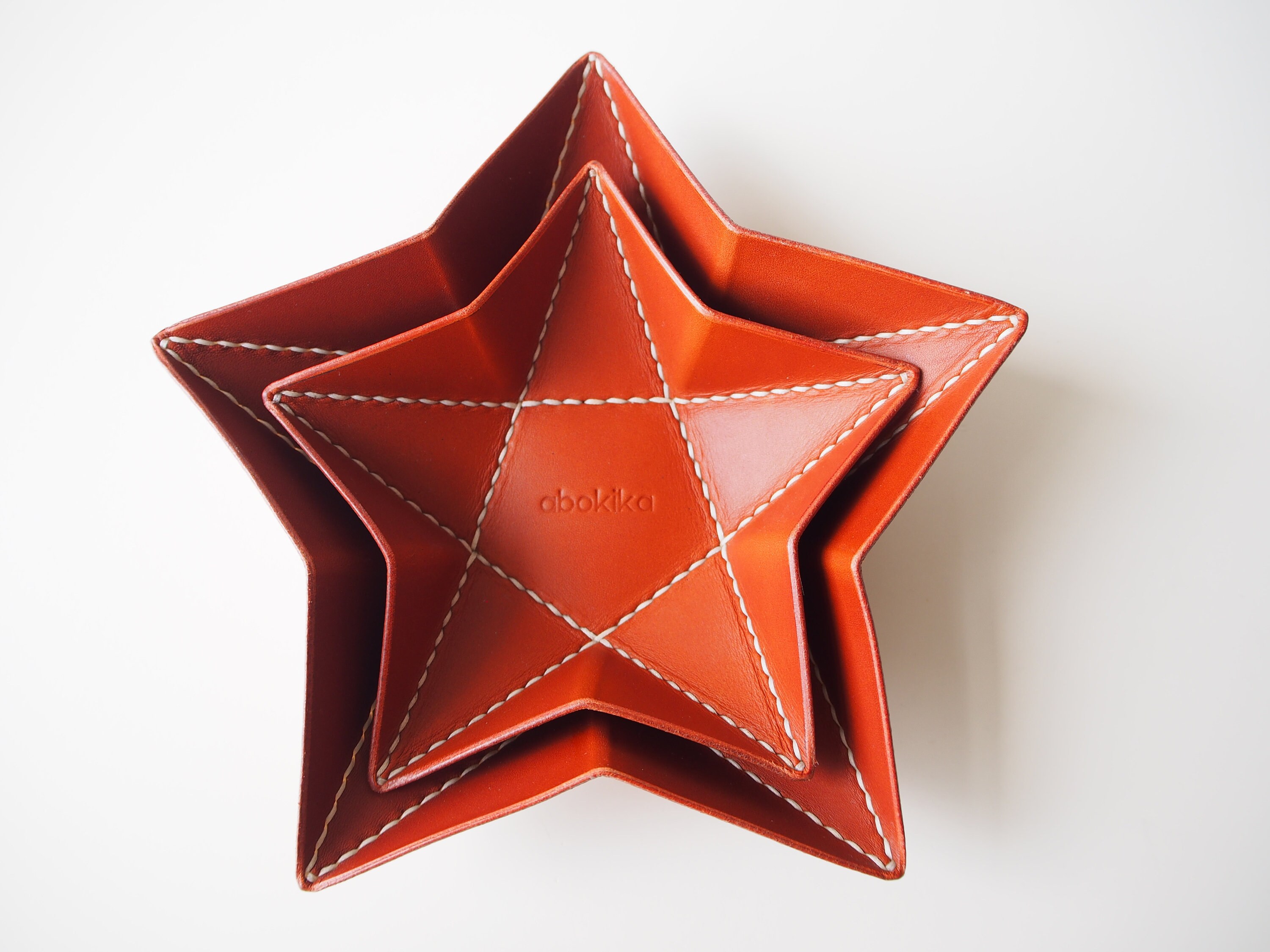 Medium Leather Origami Star Tray Leather Tidy Star Tray - Etsy