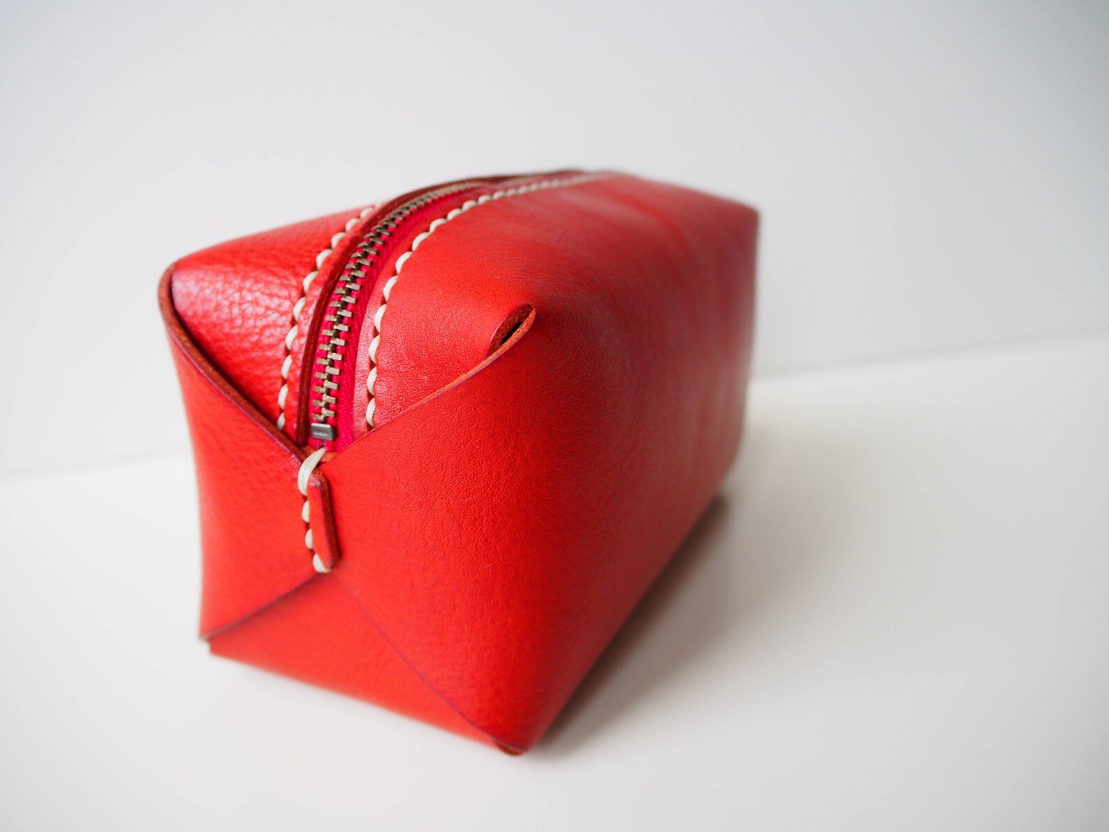 Leather Zipper Pouch Leather Zipper Bag Leather Cosmetic | Etsy