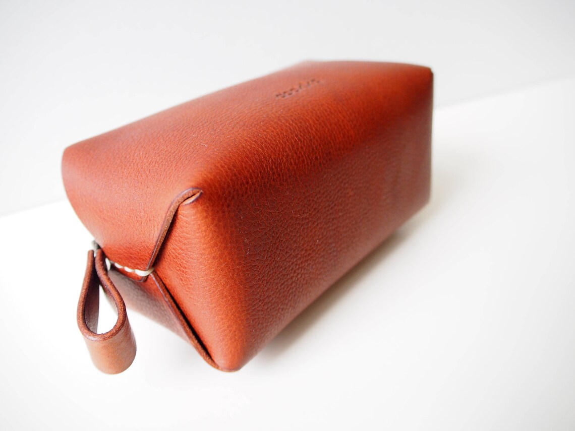 Leather Zipper Pouch Leather Zipper bag Leather Cosmetic | Etsy