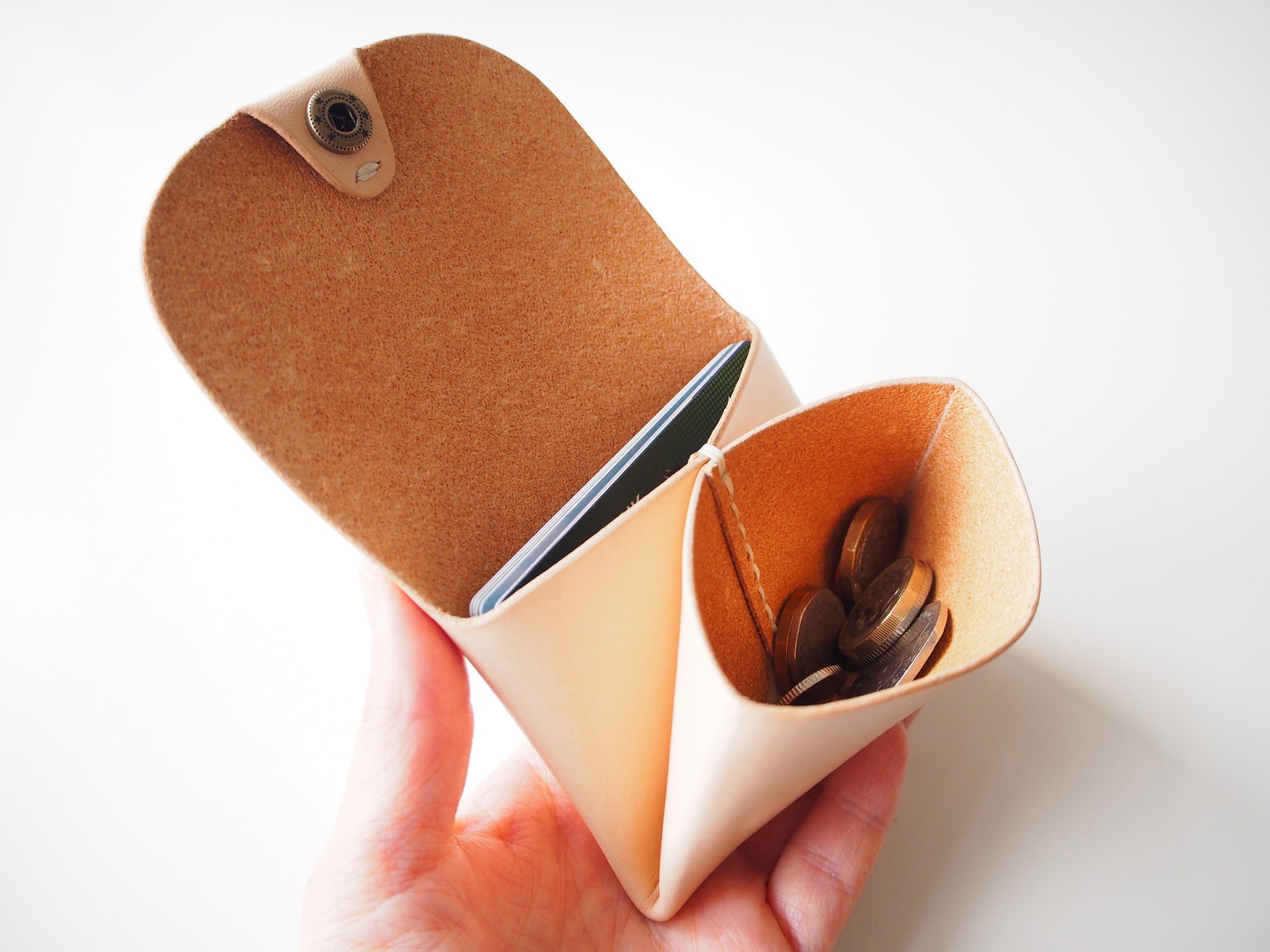 Leather Origami Wallet Minimal Wallet Leather Coin Purse - Etsy
