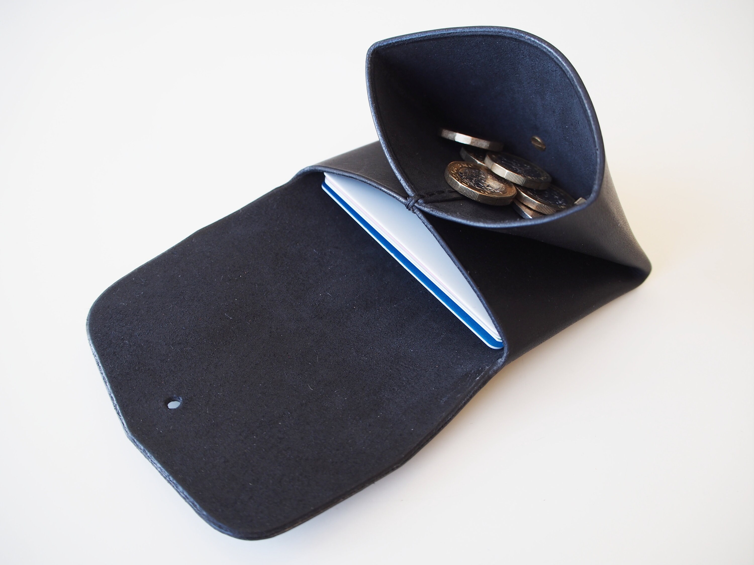 Black Smooth Leather Origami Wallet Leather Wallet Leather - Etsy