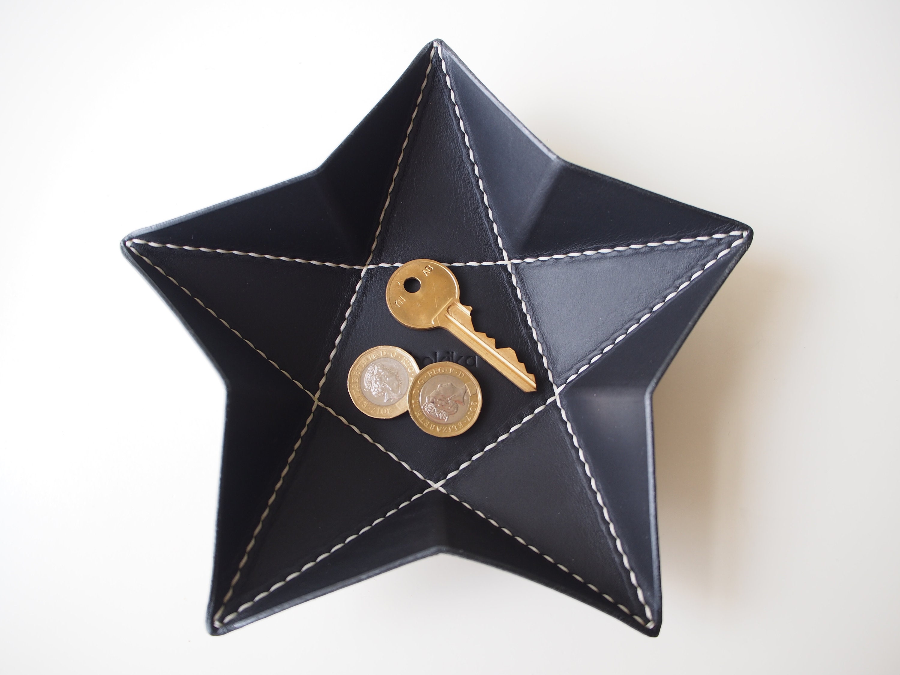 Set of Two Leather Origami Star Tray Leather Tidy Star | Etsy