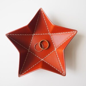 Set of Two Leather Origami Star Tray, Leather Tidy Star Tray, Leather ...