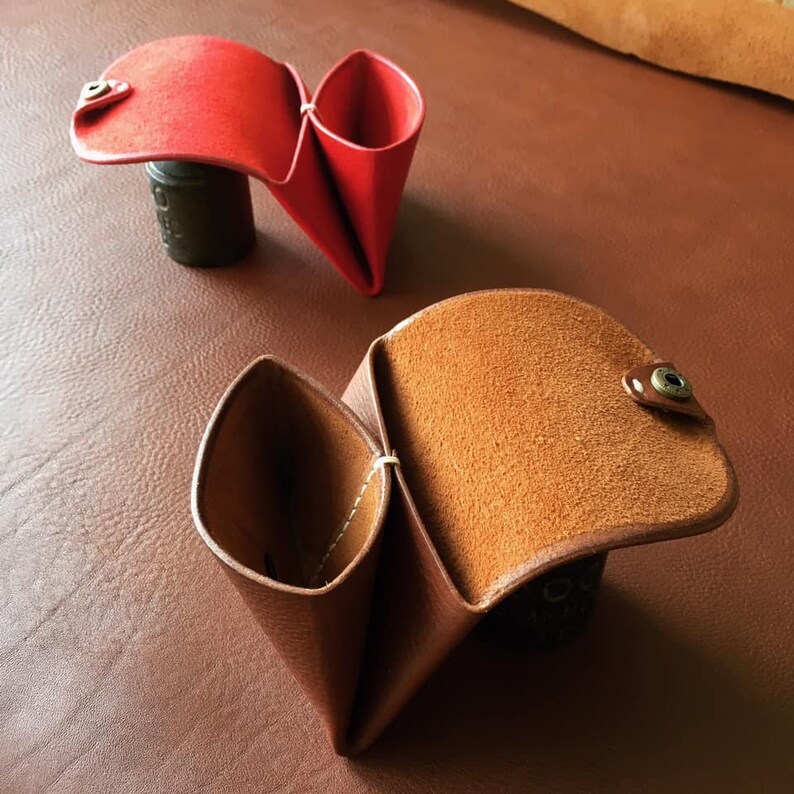 Leather Origami Wallet Minimal Wallet Leather Coin Purse - Etsy