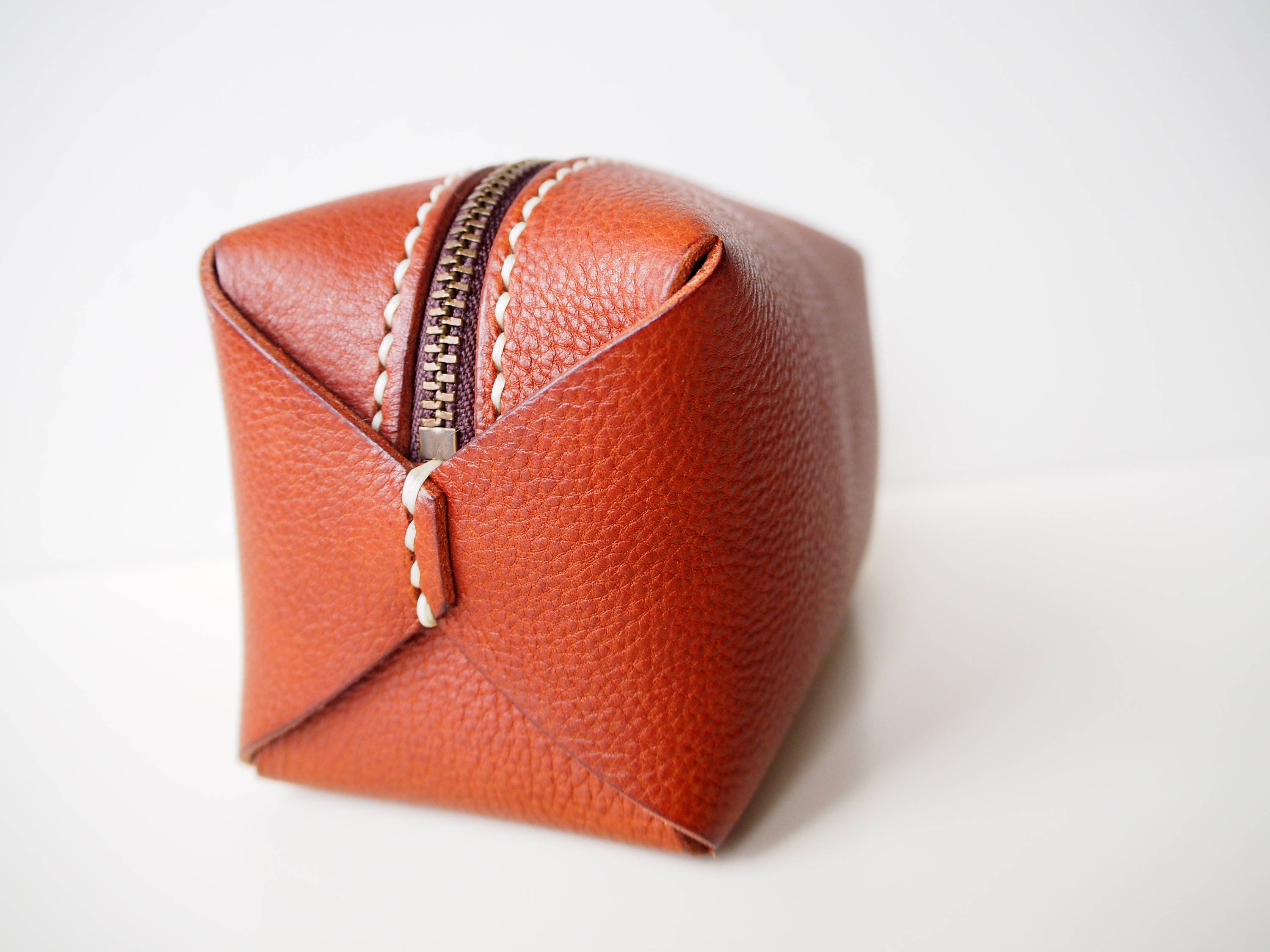 Leather Zipper Pouch Leather Zipper bag Leather Cosmetic | Etsy