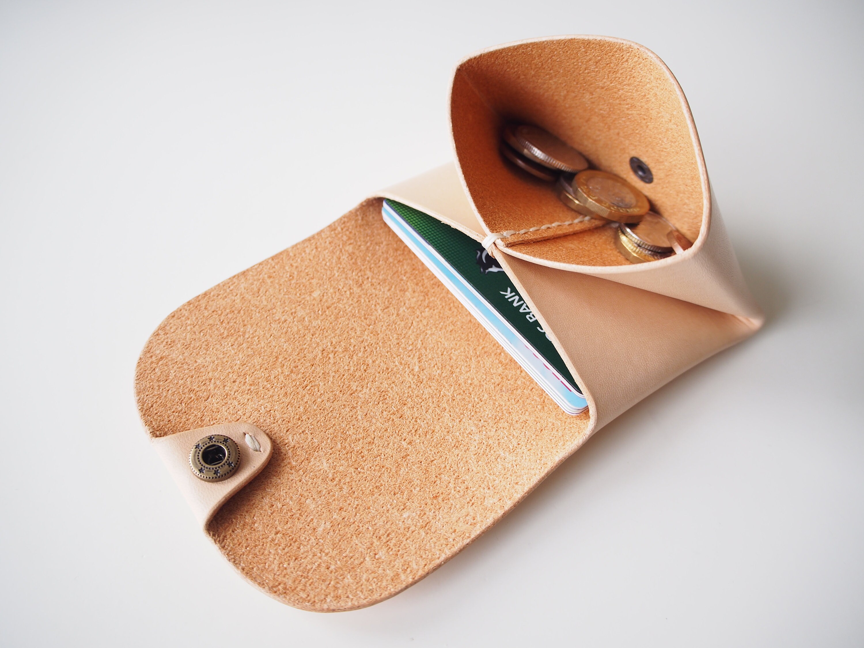 Leather Origami Wallet Minimal Wallet Leather Coin Purse - Etsy