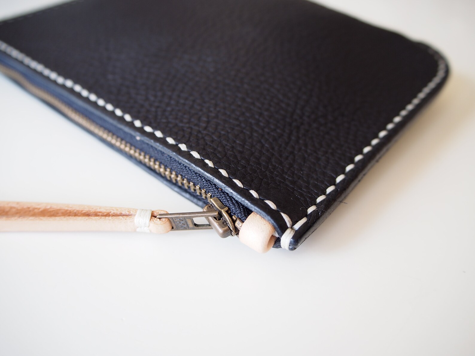 Leather Flat Zipper Pouch Leather Zip Pouch Leather Zip Bag | Etsy