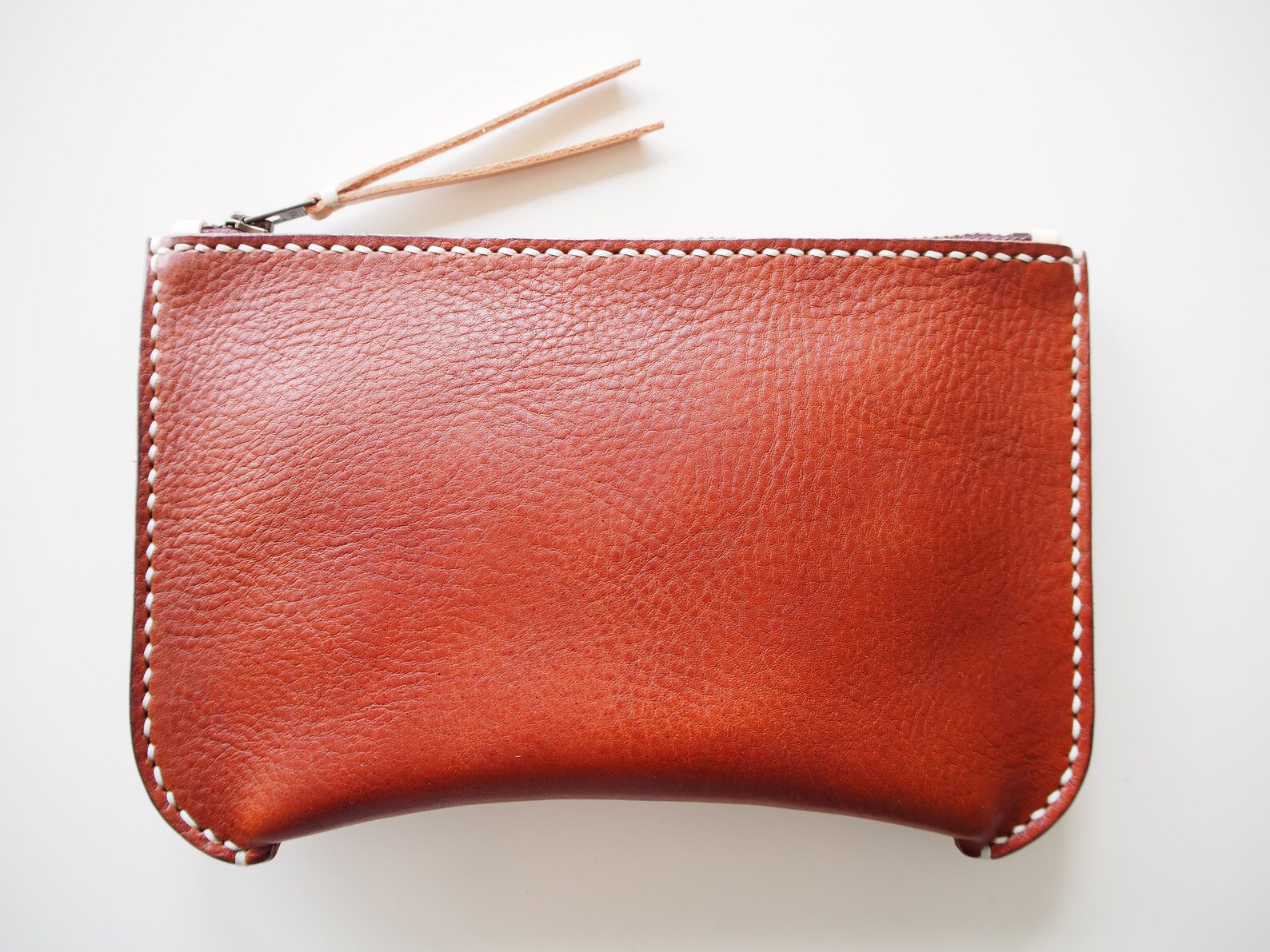 Leather Flat Zipper Pouch Leather Zip Pouch Leather Zip Bag | Etsy