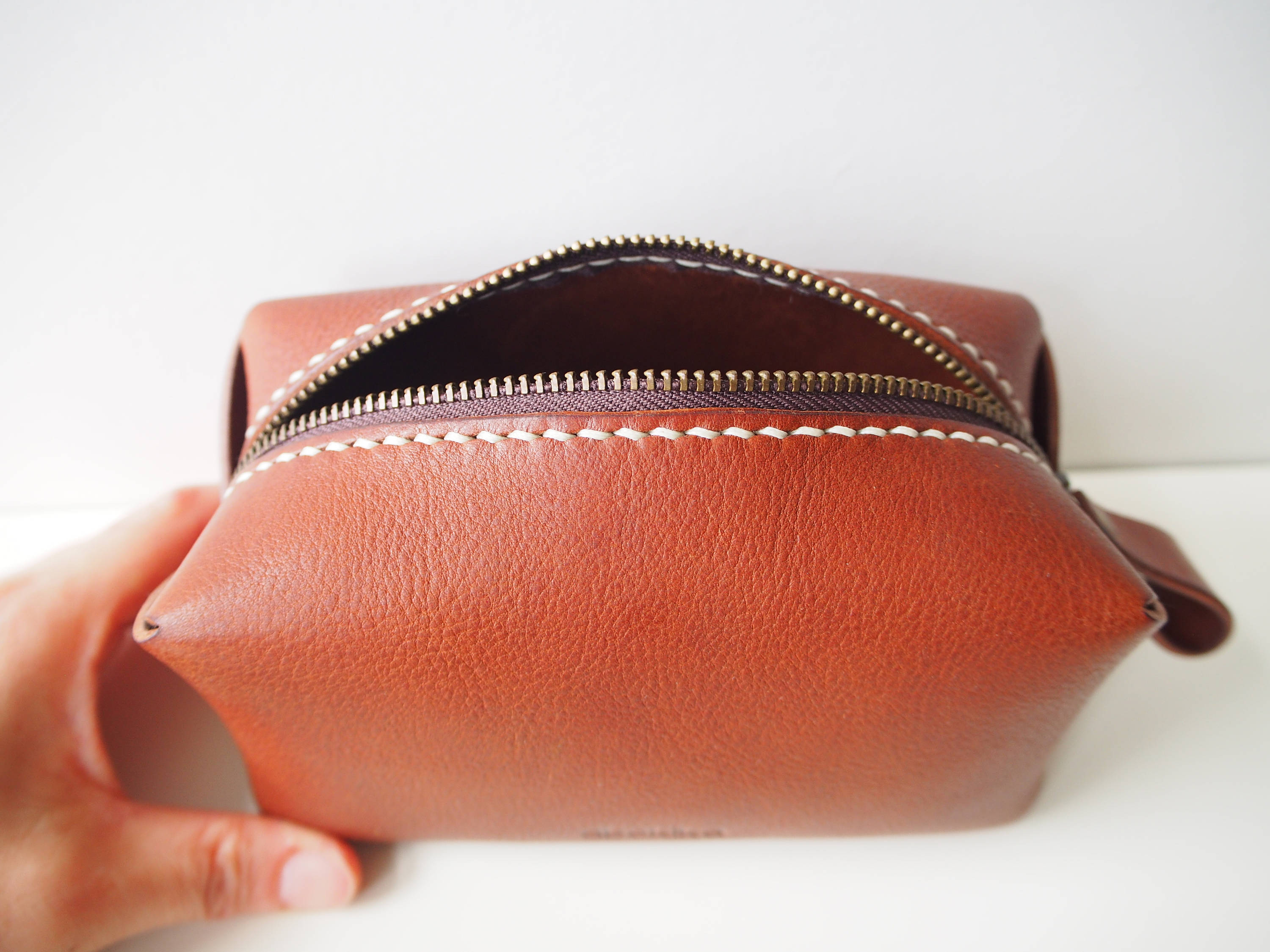 Leather Zipper Pouch Leather Zipper bag Leather Cosmetic | Etsy