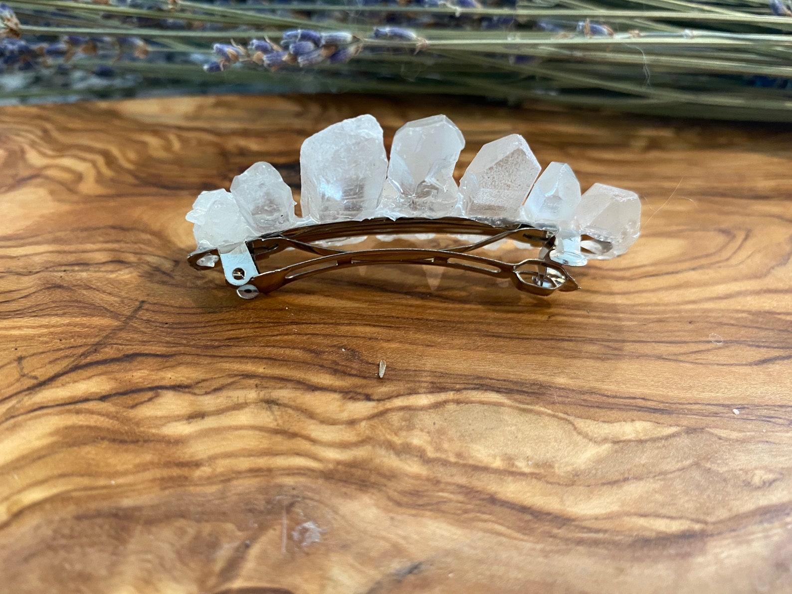 Quartz Crystal Stone Barrette - Etsy