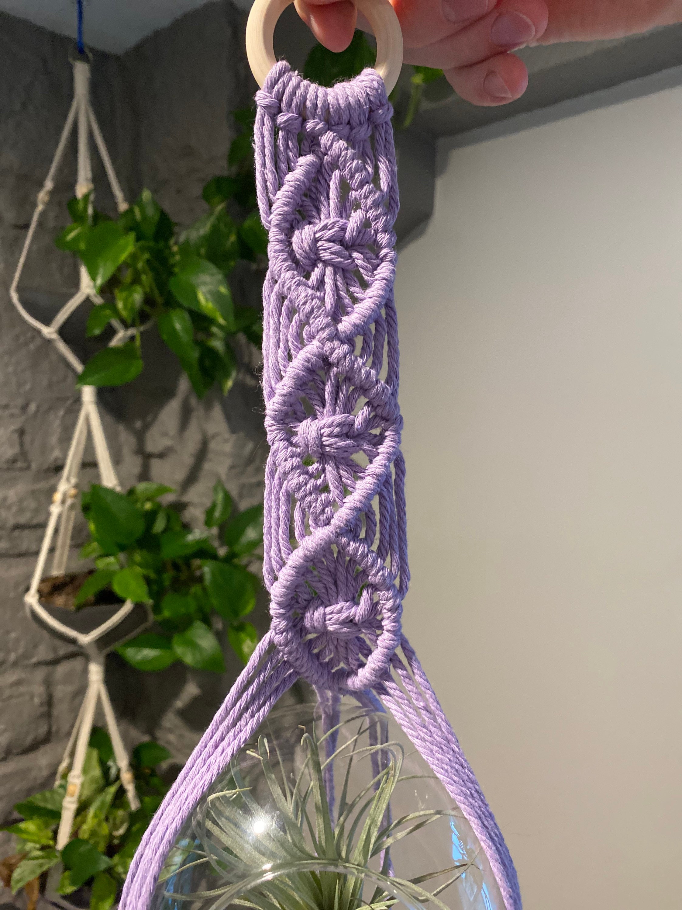 Globe Macrame Plant Hanger, Great for Air Plants! - Etsy