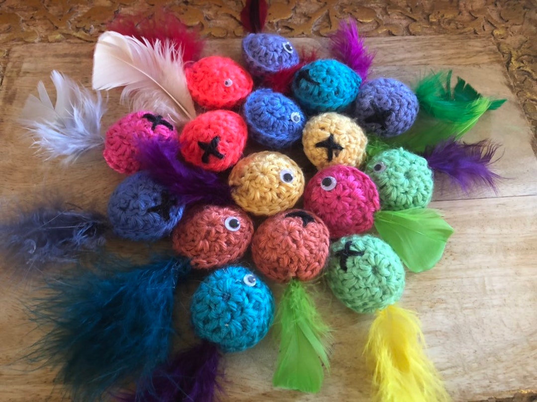 Crochet Catnip Fish Toys With Feathers - Etsy