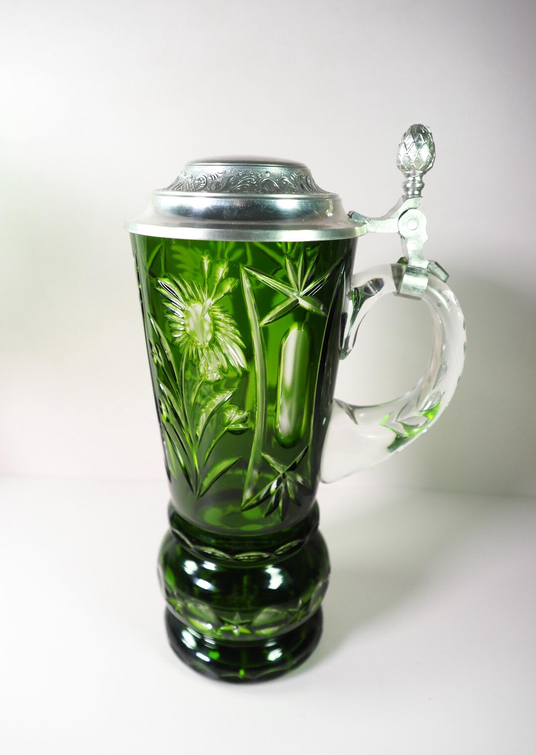 Antique Crystal Beer Mug 1/2 Liter Colored Lead Crystal 24 Percent Lead ...
