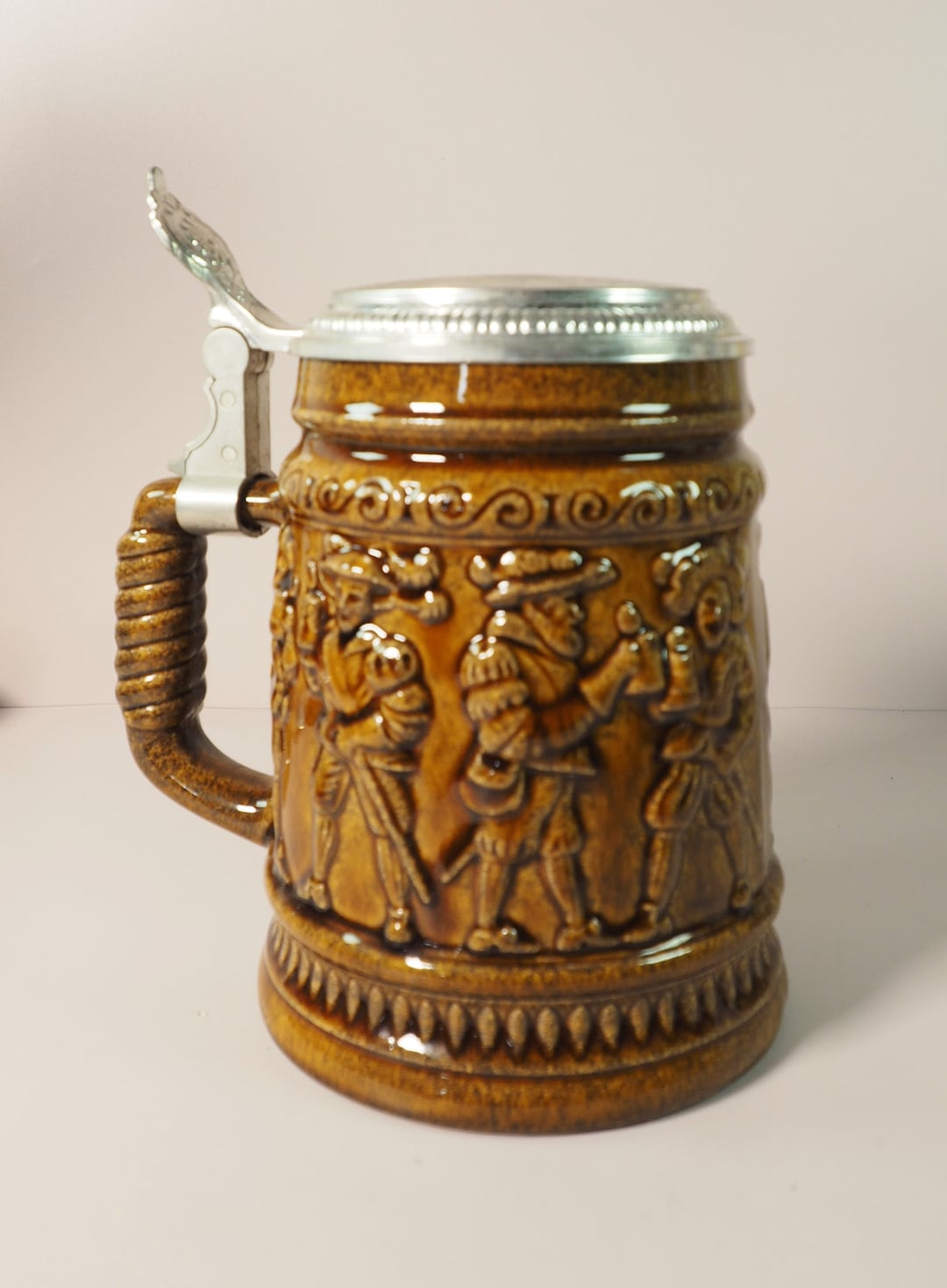 Vintage Original Ceramic Beer Mug With Pewter Lid. Germany. "original ...