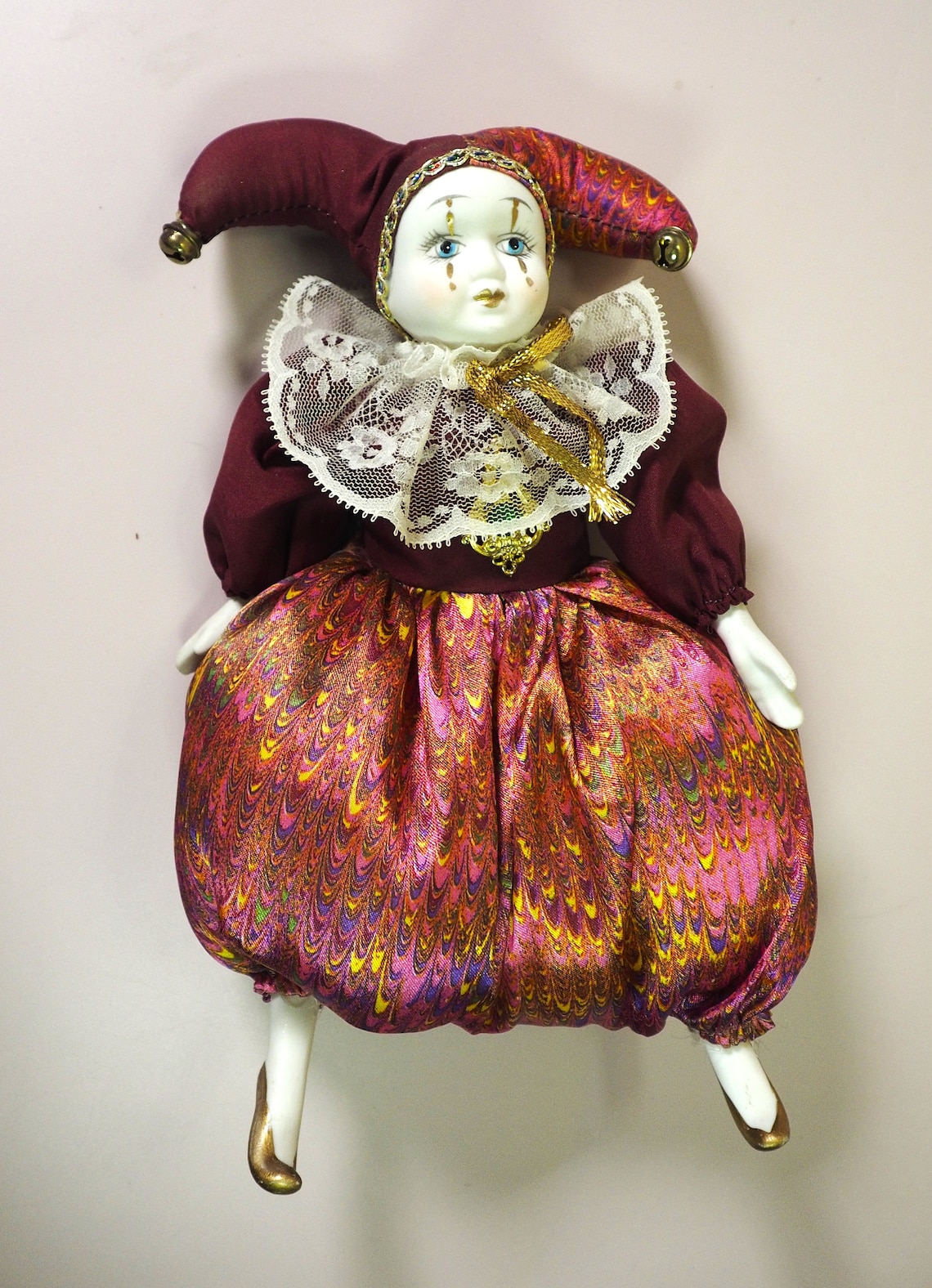 Two Collectible Vintage Porcelain Harlequin Dolls. - Etsy