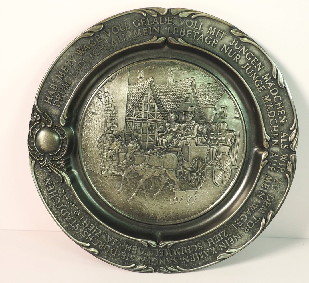 Vintage Collectible German Pewter Plate From SKS Design - Etsy