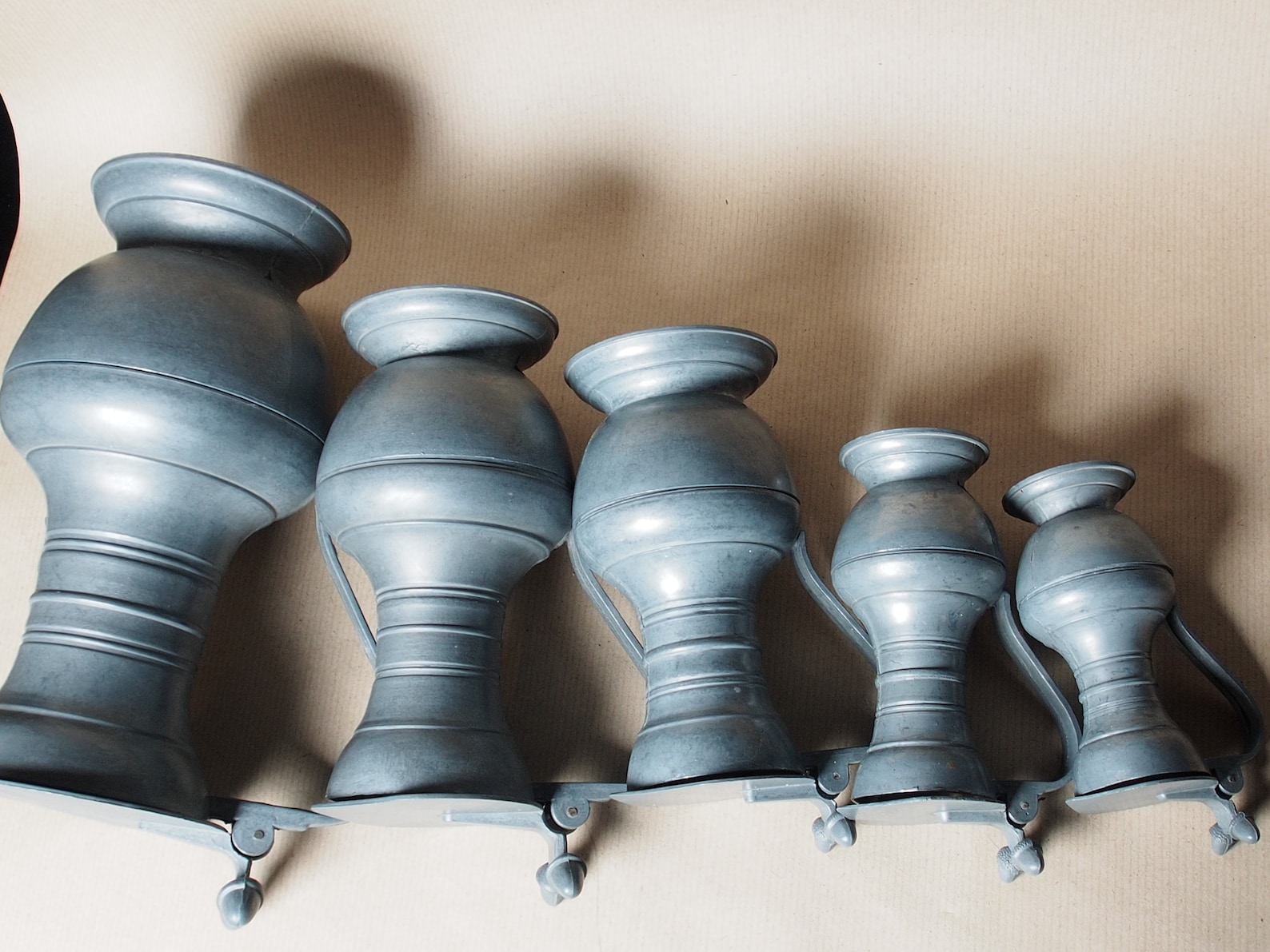 Antique Set of Five Pewter Jugs. "acorns." - Etsy