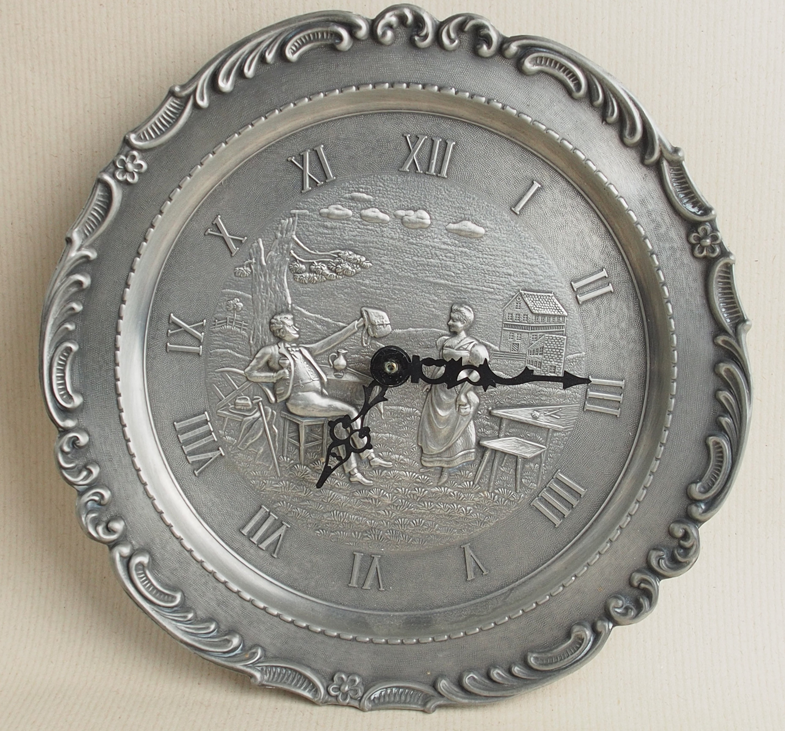 Vintage Pewter Clock. Germany. - Etsy