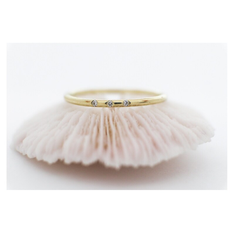 Mini Diamond Ring Rose Gold Tiny Ring Engagement Ring - Etsy