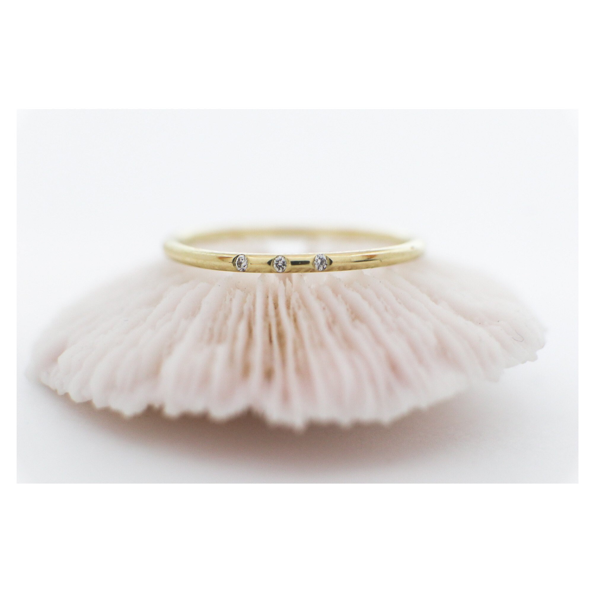 Mini Diamond Ring Rose Gold Tiny Ring Engagement Ring - Etsy