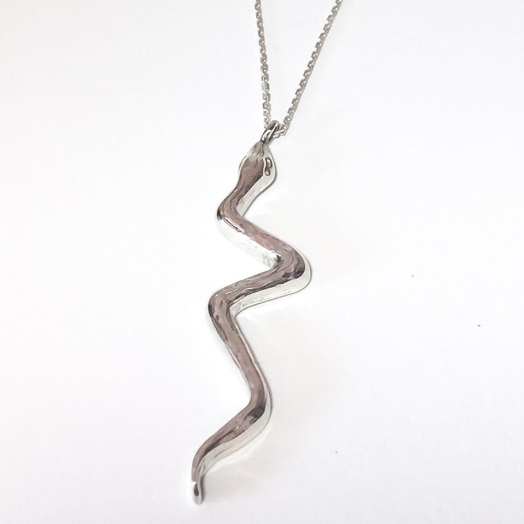 Gold and Silver Snake Necklace, Boa Pendant on Chain, Tropical Snake ...
