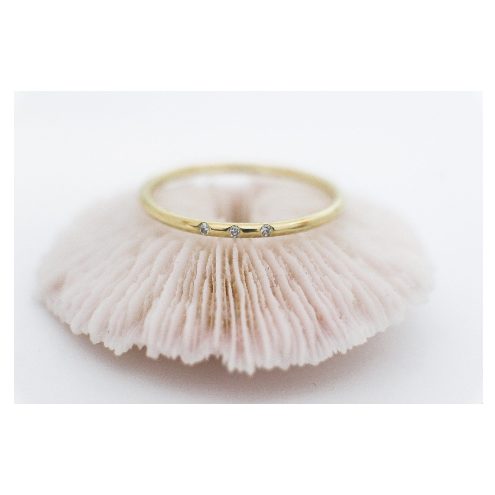 Mini Diamond Ring Rose Gold Tiny Ring Engagement Ring - Etsy