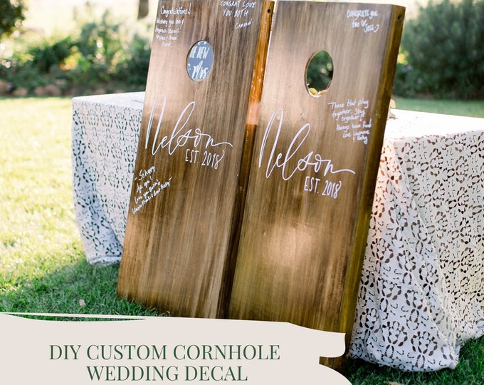 Customized Cornhole Board Wedding Guest Book Alternative: Personalized ...