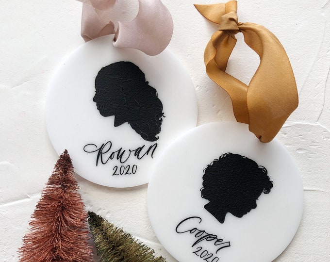 Silhouette Ornament Custom Profile Silhouette Portrait Children ...