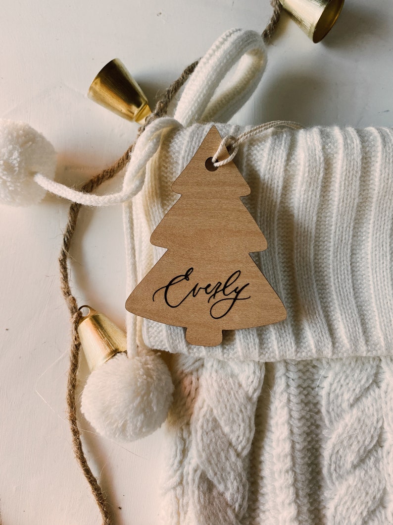 Acrylic Name Stocking Tags | Calligraphy Stocking Tags | Personalized ...