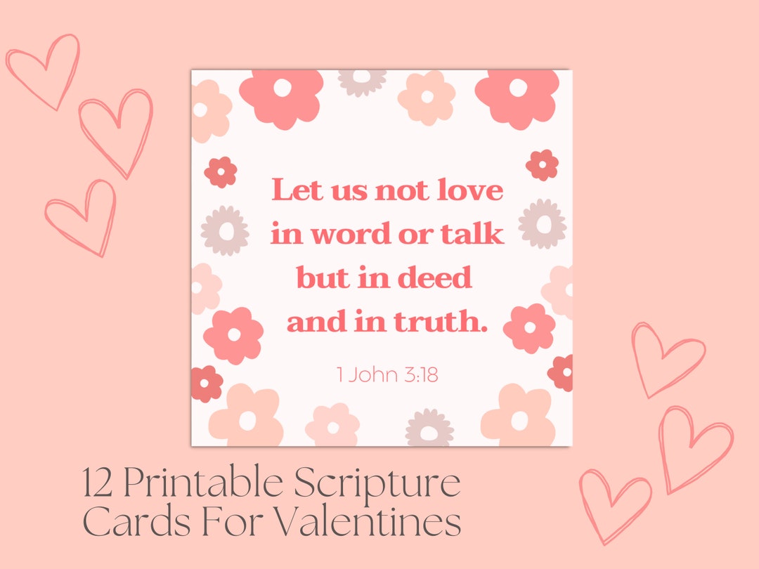 Scripture Printable Valentine Cards, Bible Verse Valentine, Scripture ...