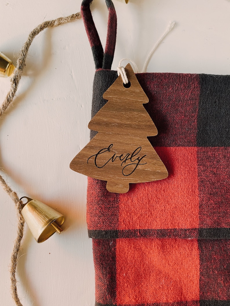 Acrylic Name Stocking Tags | Calligraphy Stocking Tags | Personalized ...