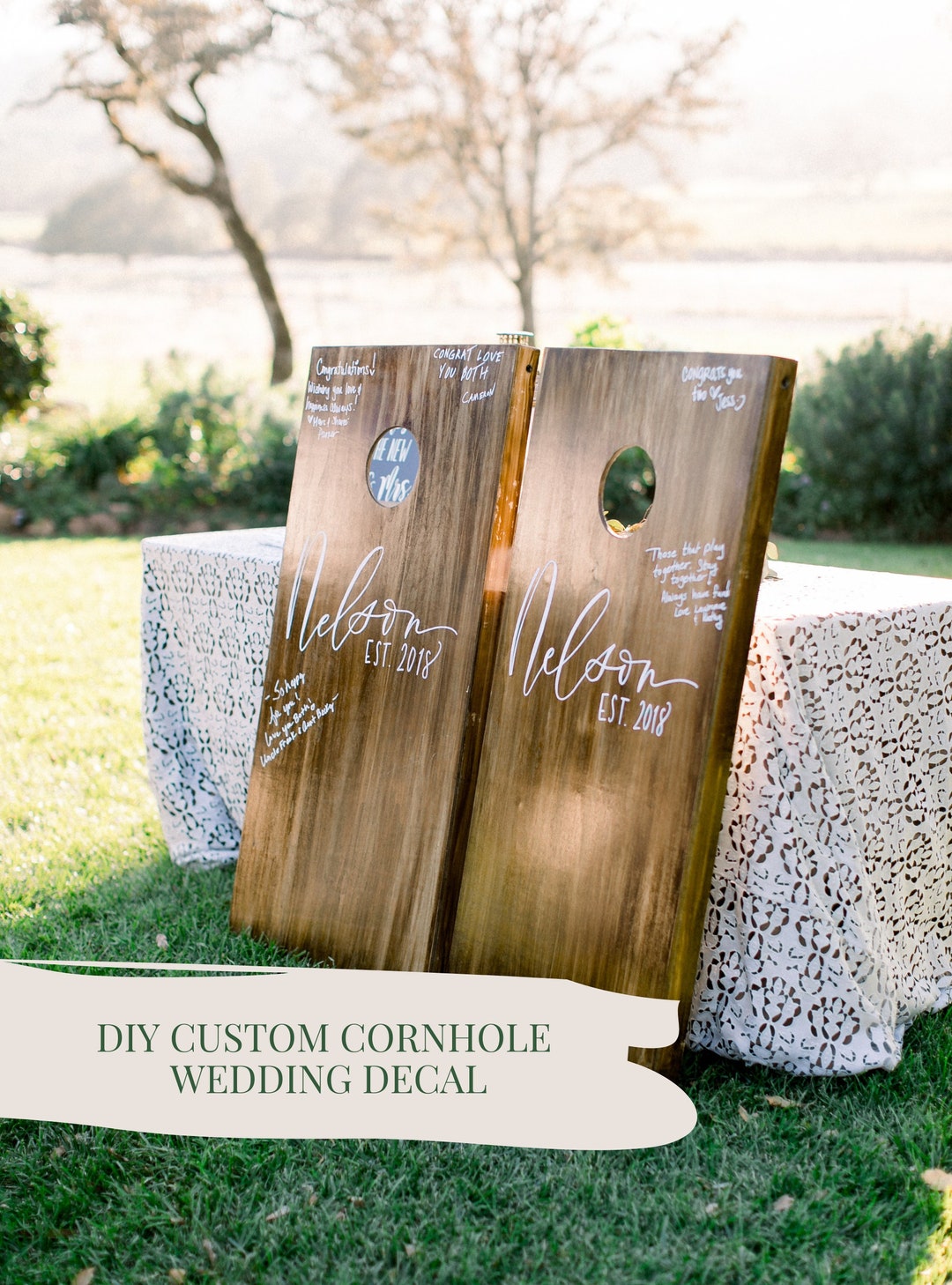 Customized Cornhole Board Wedding Guest Book Alternative: Personalized ...
