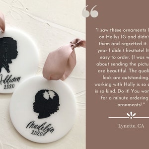 Custom Child Silhouette Christmas Ornament | Acrylic Silhouette ...