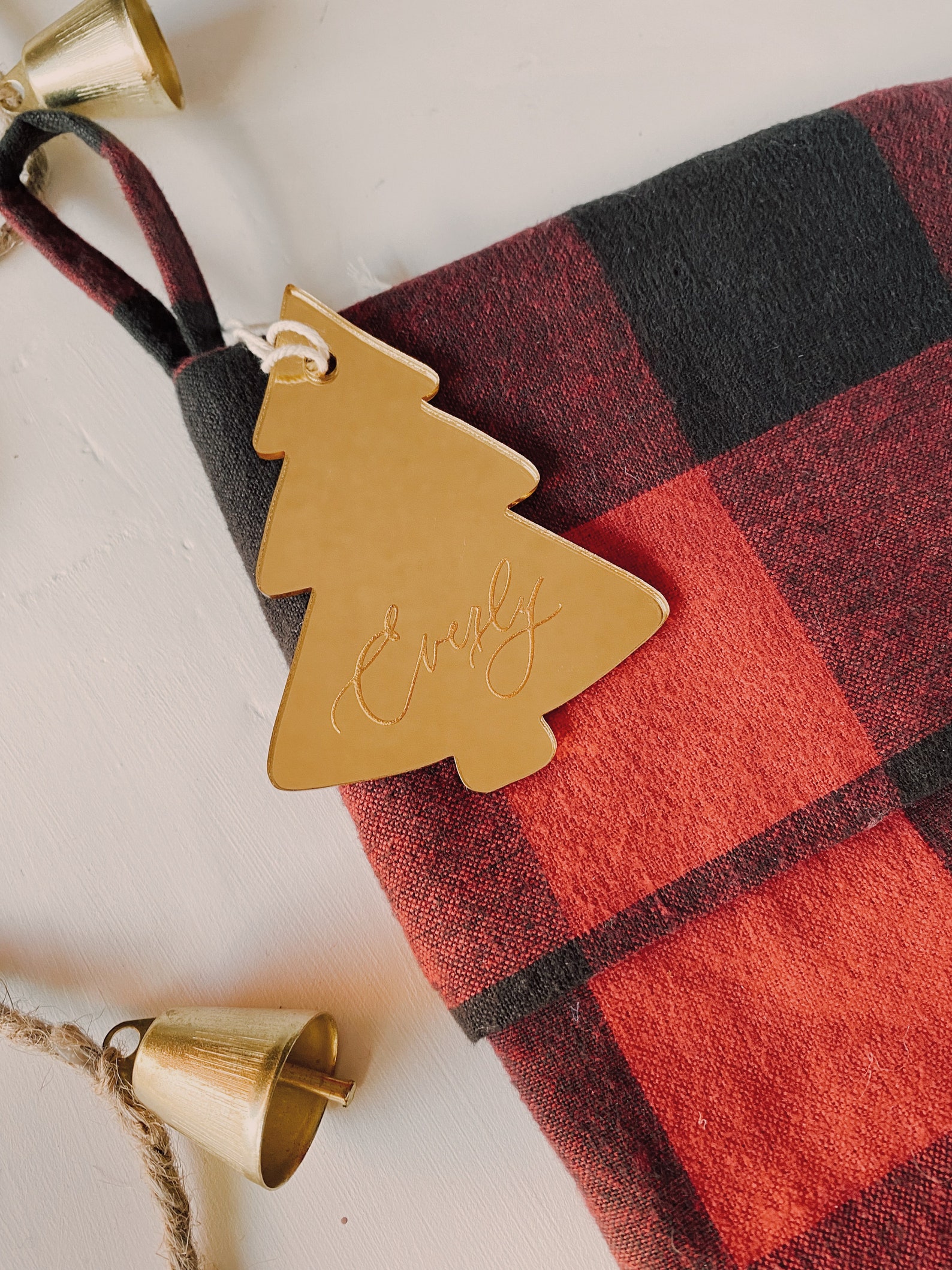 Acrylic Name Stocking Tags | Calligraphy Stocking Tags | Personalized ...