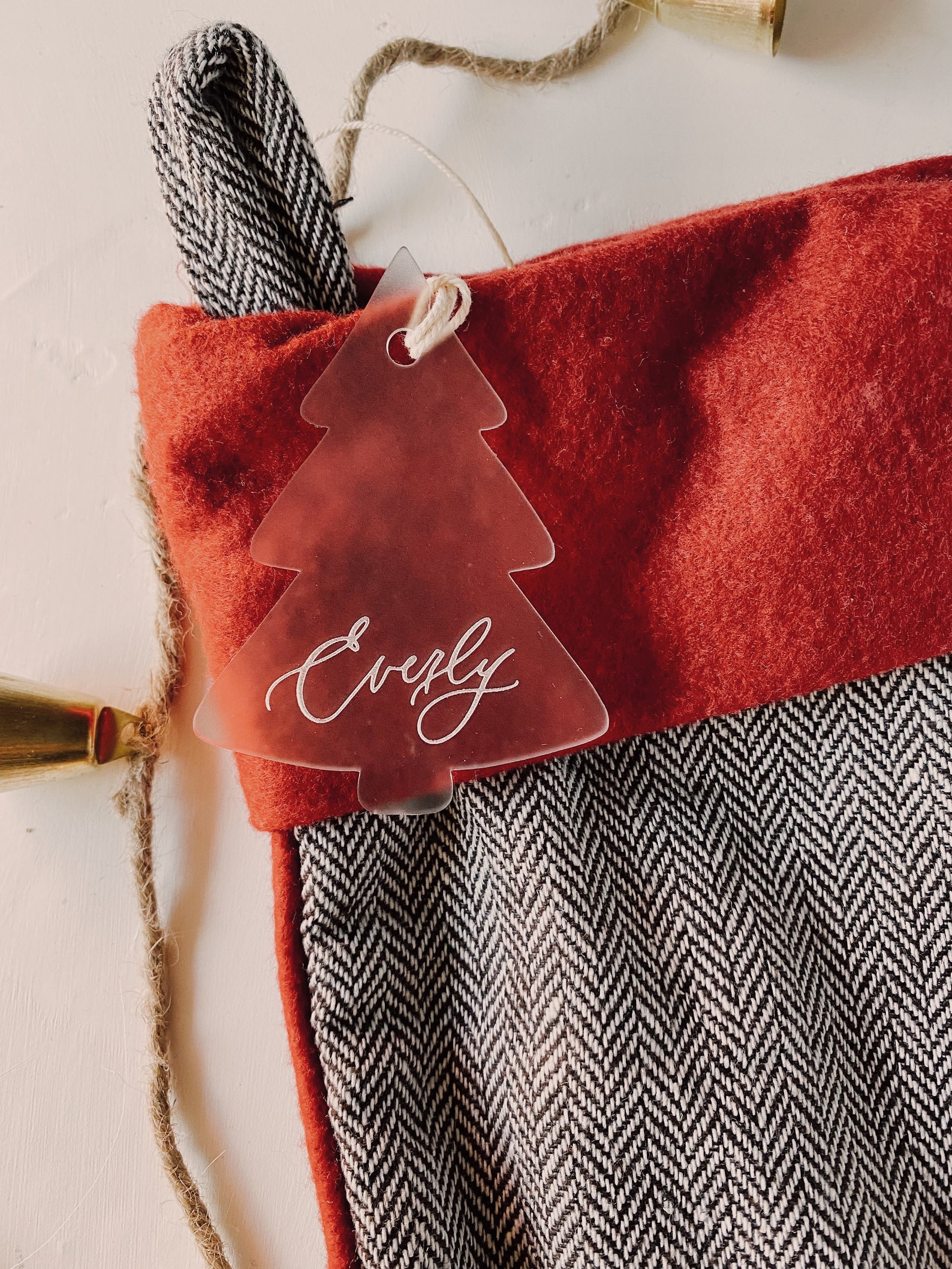 Acrylic Name Stocking Tags | Calligraphy Stocking Tags | Personalized ...