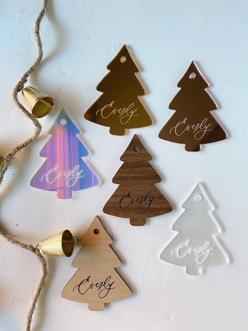 Acrylic Name Stocking Tags | Calligraphy Stocking Tags | Personalized ...