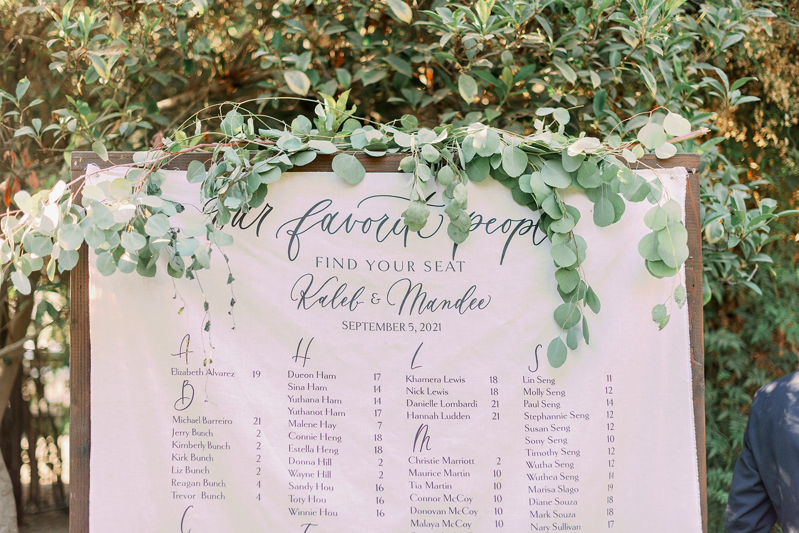 Elegant Boho Fabric Backdrop: Alphabetical Wedding Seating Chart Sign ...