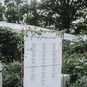 Alphabetical Seating Chart, Fabric Backdrop Sign, Boho Wedding Seating ...