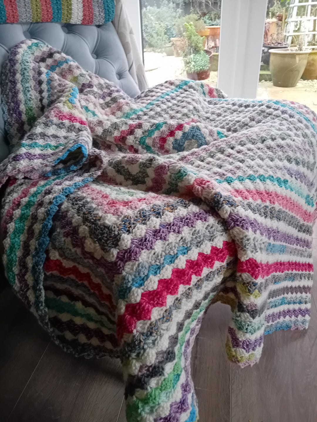 Tweed Crochet Blanket Pattern: In-the-round Yarn Scrap Project (digital ...