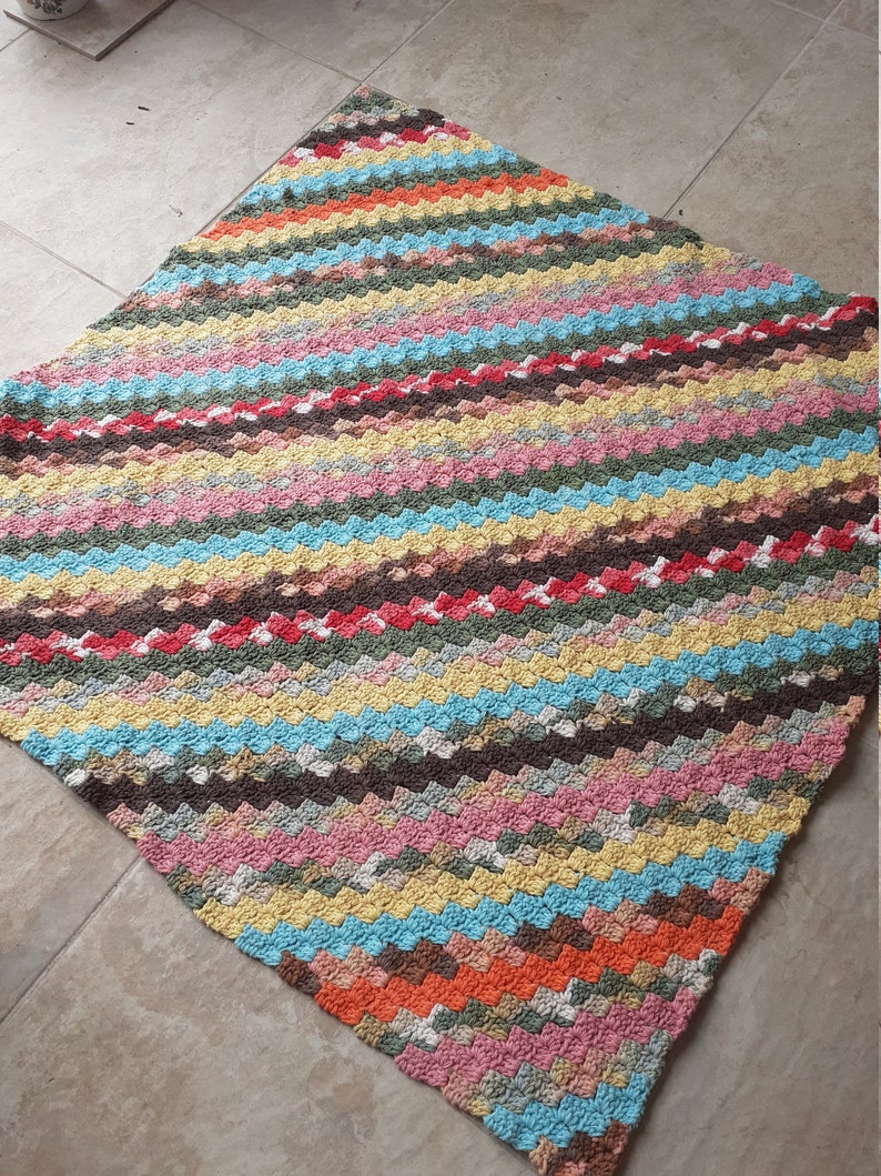 Crochet Pattern for Yarn Scraps Cotton Rug - Printable Pattern - Chunky ...