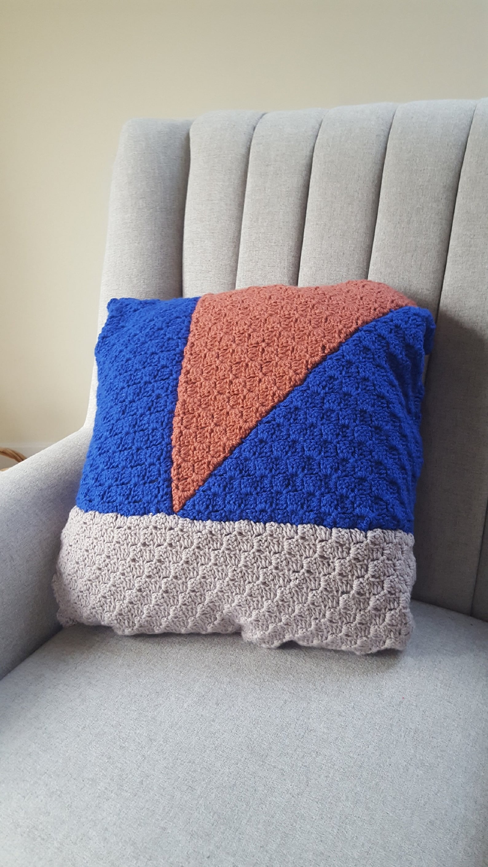 Colour Block Crochet Cushion Pattern - Easy Crochet - Instant Download ...