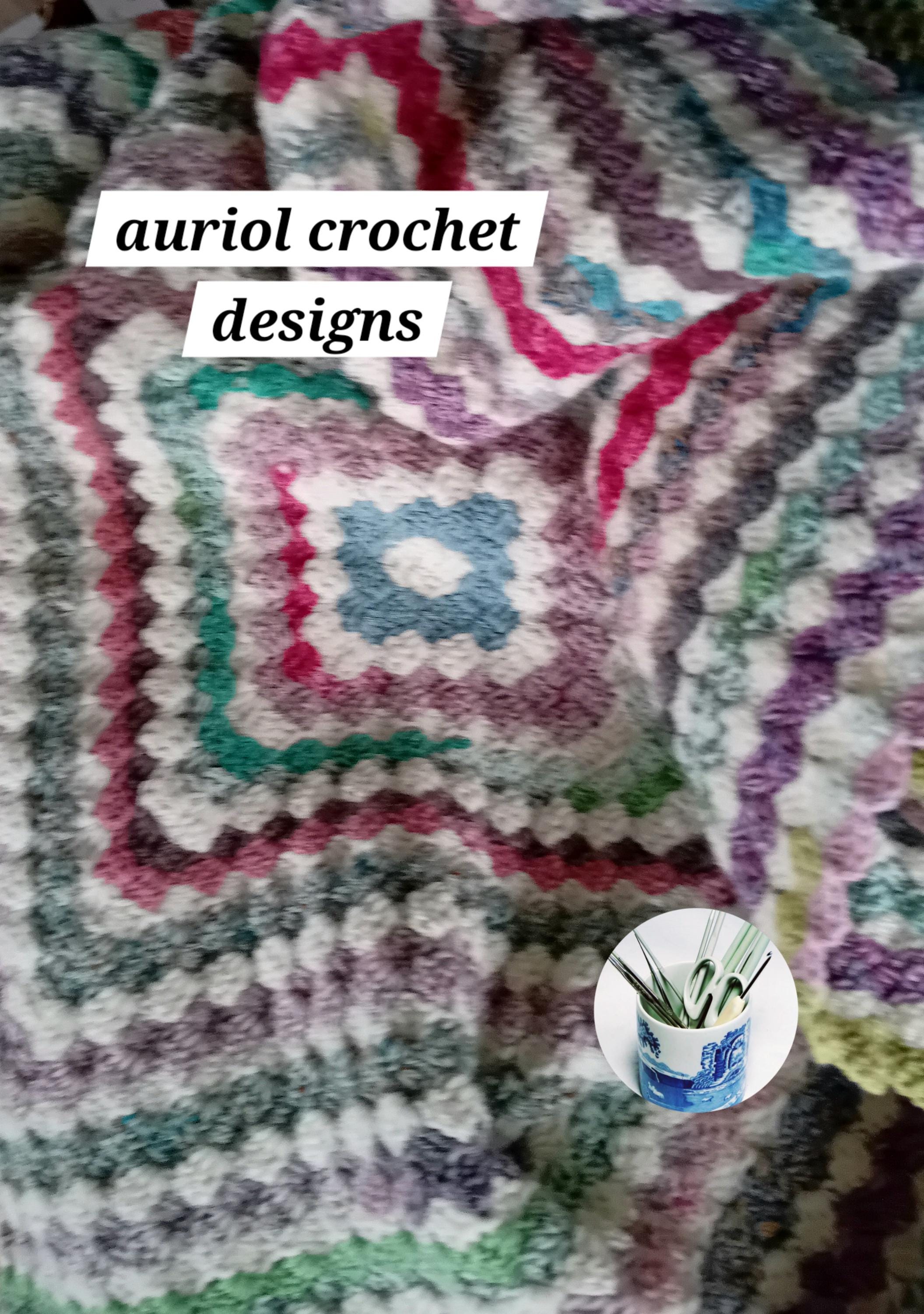 Tweed Crochet Blanket Pattern: In-the-round Yarn Scrap Project (digital ...