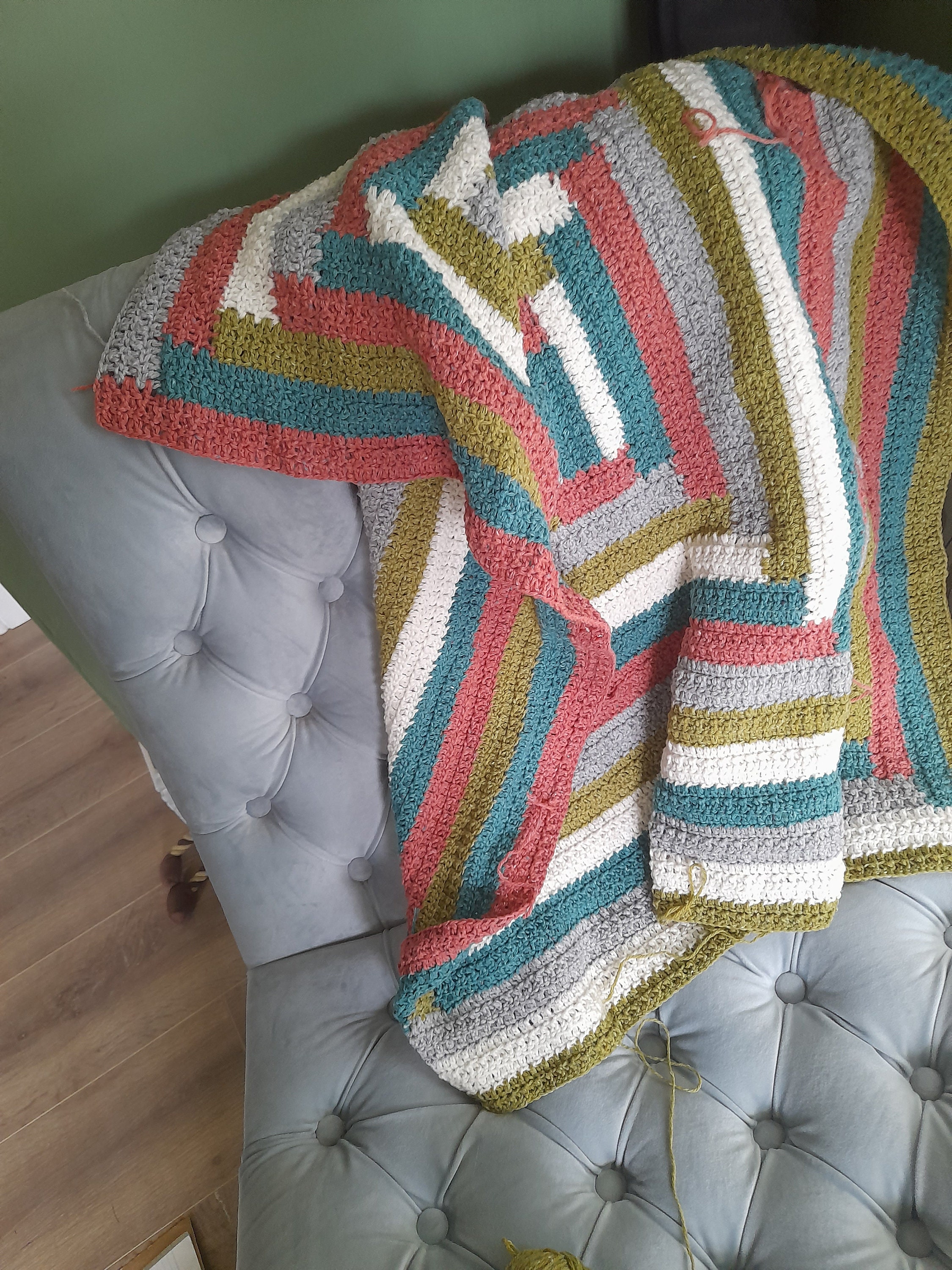 Seascape Crochet Throw Instant Download Pattern in U.K. and U.S. Terms ...