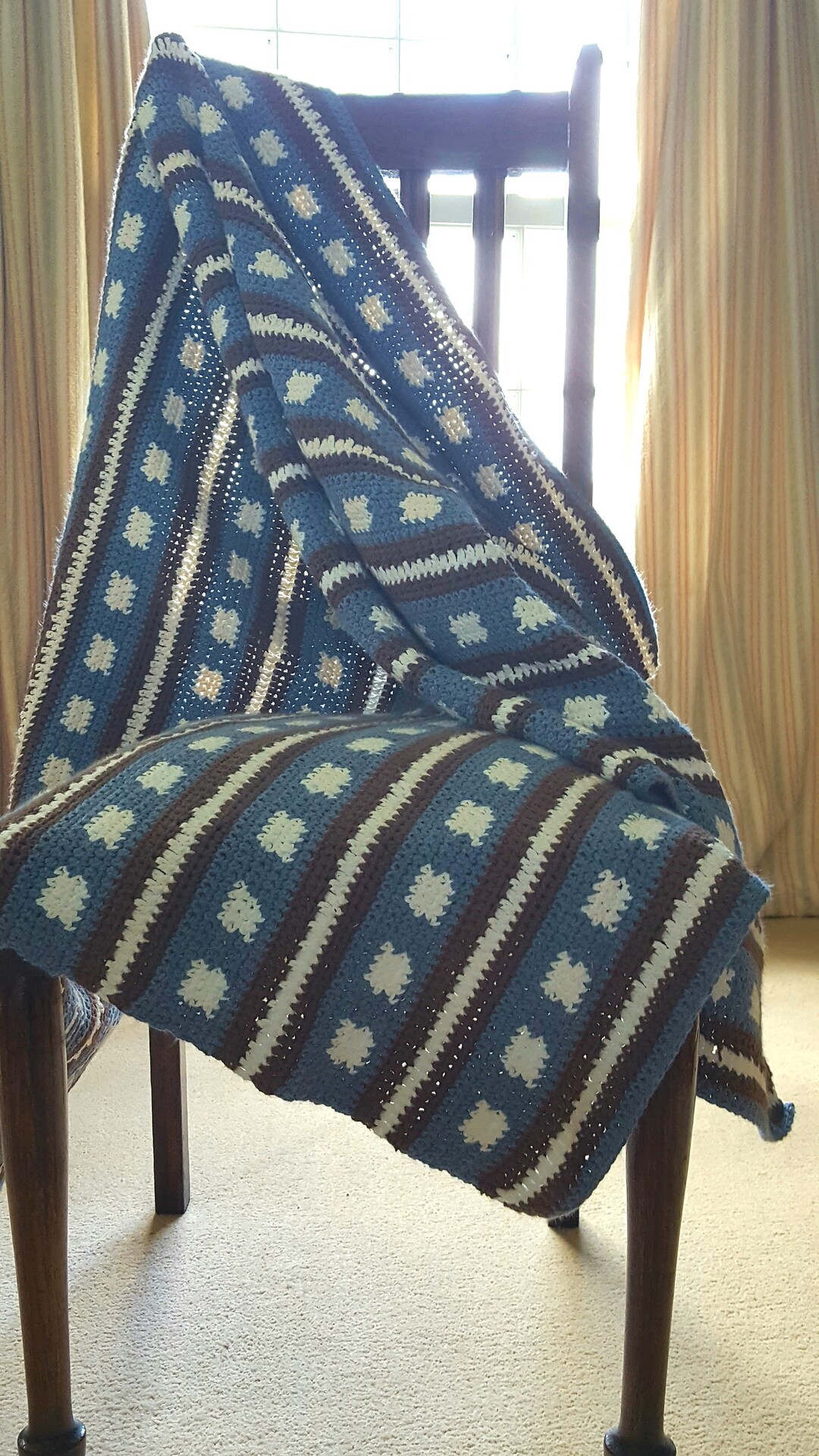 Rectangular Blue Crochet Rug Pattern for Beginners to Crochet, Cosy ...